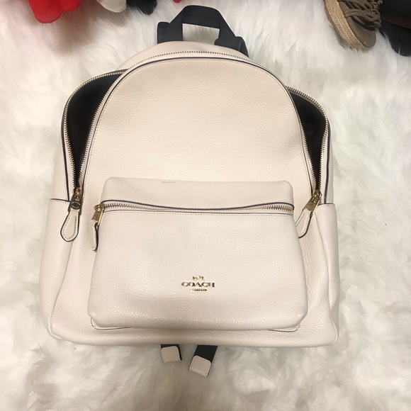Coach | Bags | Coach Leather Backpack Creme | Poshmark